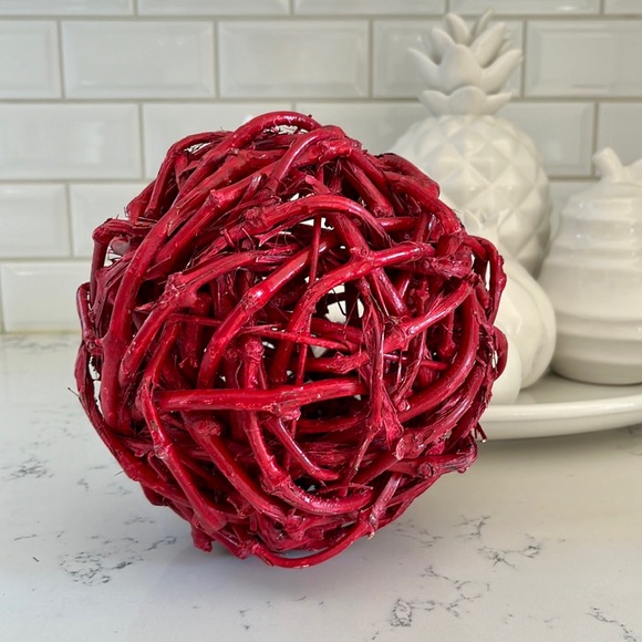 Accents | Farmhouse Red Wood Decorative Spheres | Poshmark